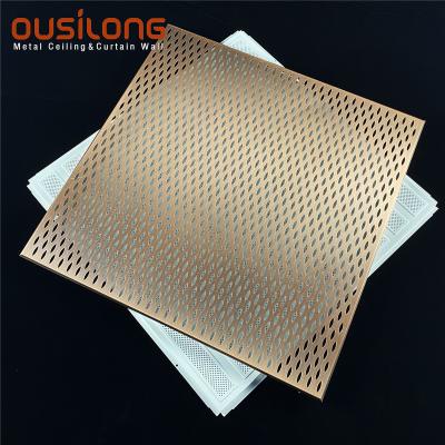 China Beveled  Edge Perforated Acoustic Aluminum Clip In Ceiling for sale