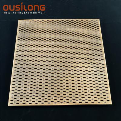 China Electroplate Aluminum 0.5mm Suspended Perforated Ceiling Panel for sale