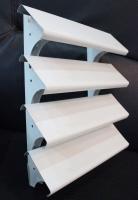 China Exterior Wall Decoration Sun Control Device Aluminum Louvre System 84R White for sale