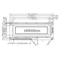 China High Quality Durable 160x32 Dots STN LCD Graphic Display Modules Customized Product Category for sale