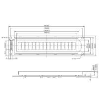 China Customized 1601 TFT LCD Display Module with 16x1 Green Character 16 Pin Access for sale