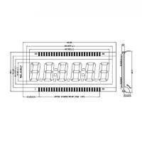 China New Ultra-Wide TN 8-Character 7-Segment LCD Display 86.36x24.13mm 6 O'clock Viewing for sale