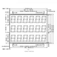 China Factory Price 18-Digit TN Segment LCD Display 664 Series for Fuel Dispensers for sale
