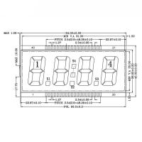 China TN Customized 4 Digit 7 Segment Monochrome LCD Display   Fuel Dispenser Screen for sale