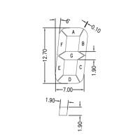China Character LCD Display Module Reflective 7-Segment TN - Twisted Nematic 50.80mm x 30.48mm x 2.80mm for sale