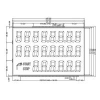 China ET-S4936 22digit 9 Segment Lcd Large Dimension Tn Mono Fuel Dispenser Lcd Display for sale
