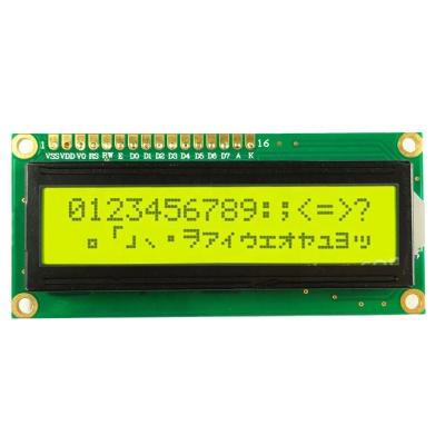 China Factory Newly Customized 1602 LCD Module  5.0V Yellow Green /Blue/ Gray for Selection 2x16 Lcd Display for sale