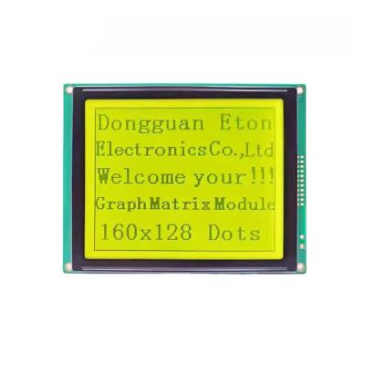 China Stn Type 160128 LCD Monochrome Display with Yellow Green Backlight for Graphic Displays for sale