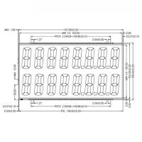 China Factory Price Custom HTN Positive Display 120 Pin 16 Digit 7 Segment Lcd Display Fuel Dispenser Display for sale