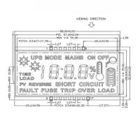 China HTN Electric Meter LCD Display High Visibility 55x25mm Segment Display with for sale