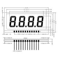 China 4 Digit TN 7 Segment LCD Glass Panel with Metal Pin Connection for sale
