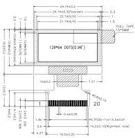 China Hot sell 2024 new products 22.74*11.86 mm sight size oled 096 128x64 for sale