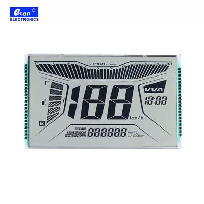 China High Contrast Ratio HTN Negative 4.5V Monochrome Custom Speedometer Segment LCD Display 122x69mm for Motorcycles for sale