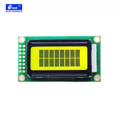 China High Contrast 8x2 Character TN Type LCD Display Module with Blue or Yellow Green Screen for sale
