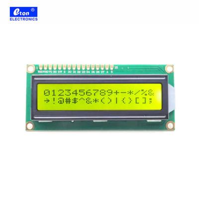 China 1602A 16x2 TN Type LCD Display Module 1602 LCD Modules with Yellow Green Backlight for sale