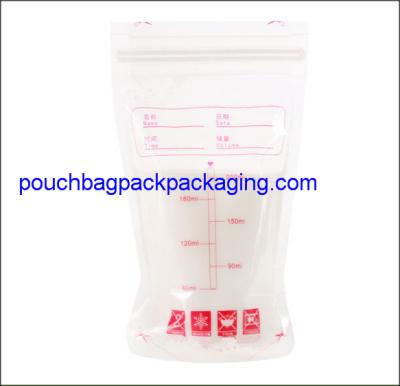 China Printed Breastmilk storage packaging bag 200ml, food grade with zip top for sale