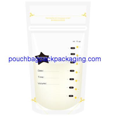 China Hot breastmilk storage bag, breast milk stoarge pouch, 200ML and 7oz for sale