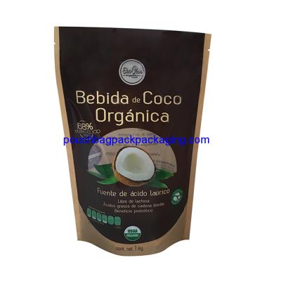 China Brown stand up pouch with window and zip lock for food packaging for sale