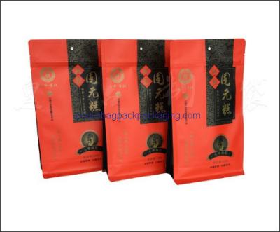 China Block bottom bag, stand up pouch with flat bottom for food packaging for sale
