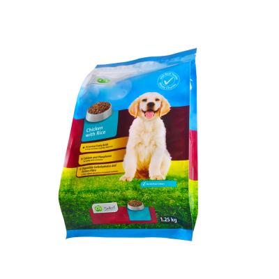 China Plastic Animal Feed bag, aluminium foil bag, back seal bag for pet food packaging 1.25 KGS for sale