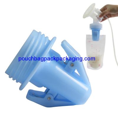 China Blue pp adapter for breast milk storage bag, connect pump directly for sale
