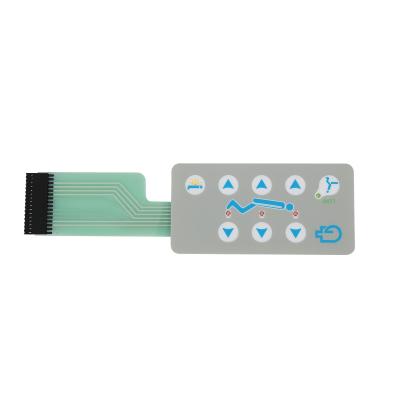 China Custom Flat Membrane Switch Panel 11 keys Silk Screen Printing PC overlay for sale