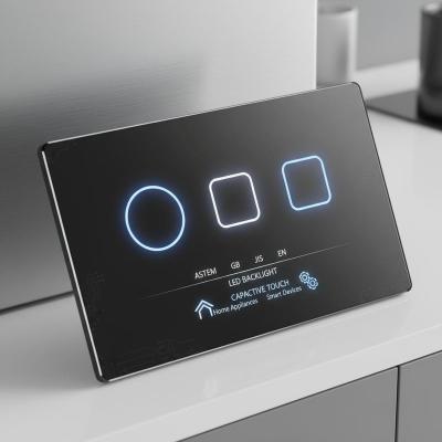 China ASTM GB JIS EN Capacitive Touch Switch Integrated with LED Backlighting Applicable to Home Appliances and Smart Devices for sale