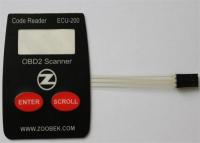 China OEM 2 Keys Tactile Membrane Switch Panel For Security System , Silk Screen Printing for sale