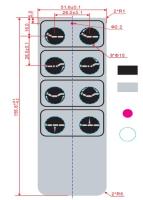 China Waterproof Membrane Switch Touch Screen Panel With 3M Adhesive And 8 Button for sale