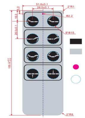 China Waterproof Membrane Switch Touch Screen Panel With 3M Adhesive And 8 Button for sale