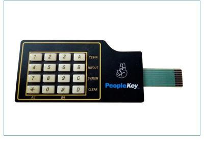 China Tactile 10 PIN Membrane Switch Keypad Custom 5 Keys Embossed for sale