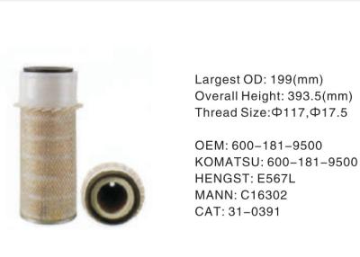 China 600-181-9500 Hydraulic Filter Assembly Height 393.5mm OD 199mm for sale