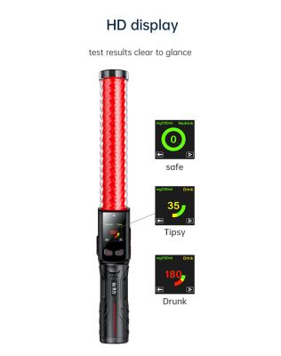 China Red Baton Alcohol Breathalyzer with Fuel Cell Sensor - 5 Second Test, 0-180mg/100ml BAC Range, 3000mAh Battery for sale