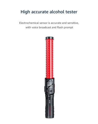 China Fast Detection Red Baton Breathalyzer with Fuel Cell Sensor 0-180mg/100ml BAC Range 3000mAh Battery for sale