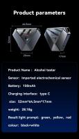 China Mr. Black 2 Portable Alcohol Breathalyzer with LCD Display - 0-400mg/100ml Range, 140g Weight for sale