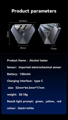 China Mr. Black 2 Portable Alcohol Breathalyzer with LCD Display - 0-400mg/100ml Range, 140g Weight for sale