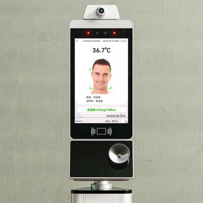 China Face Recognition Wall Mounted Breathalyser Machine with 8-inch Display and ±0.3°C Temperature Accuracy for Enterprise Security for sale