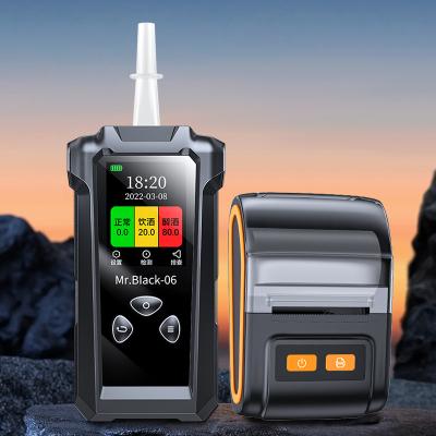 China Mr Black 6 Alcohol Breath Analyser with Printer - 1500mAh Battery, 200000 Record Storage, 12cm Compact Design for sale