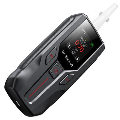 China Black Electrochemical Fuel Cell Breathalyzer 138mm x 68mm with 0-630mg/100ml Range and Type-C Charging for sale