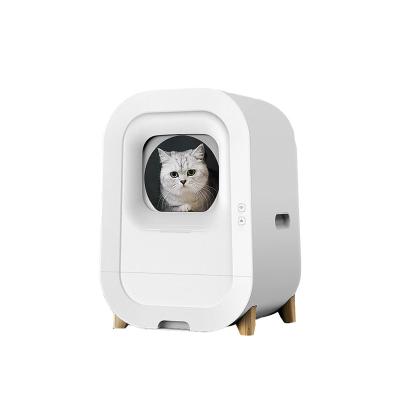 China Electric Plastik Cleaning Cat Sifting Litter Box with Enclosed Tray and 260L Capacity for sale