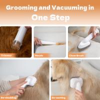 China Pet Hair Fur Grooming Package Electric Clipper Slicker Brush and Vacuum Cleaner Set for sale