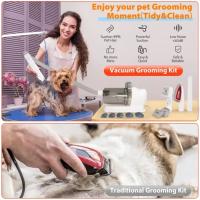 China Electric Hair Grooming Vacuum Slicker Deshedding Dog Cat Brush Pet Vacuum Cleaner Kit for sale