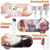 China Electric Hair Grooming Vacuum Slicker Deshedding Dog Cat Brush Pet Vacuum Cleaner Kit for sale