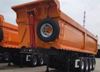 China 70 Tons Hydraulic Tipper Truck Trailer U Shape Type 16 Tires Box for sale