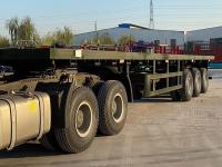China Container Flat Bed Deck Semi Trailer 3 Axle 20FT 40FT for sale