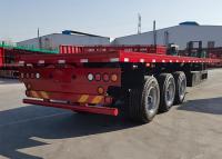China 2 / 3 / 4 Axles Flatbed Truck Trailer Container 50 Ton Q345B Manganese Plates for sale