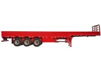 China Red 3 Axle 500mm Side Wall Semi Trailer 6.5T Bulk Cargo Trailer Transport for sale