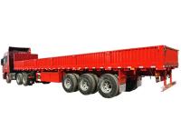 China Red 3 Axle 500mm Side Wall Semi Trailer 6.5T Bulk Cargo Trailer Transport for sale