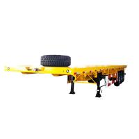 China Yellow 12500mm Flatbed Truck Container Q345 40ft Flat Bed Trailer for sale