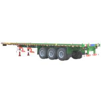 China 1300mm Flatbed Container Semi Trailer 20ft Flatbed Truck For Bulk Cargo for sale